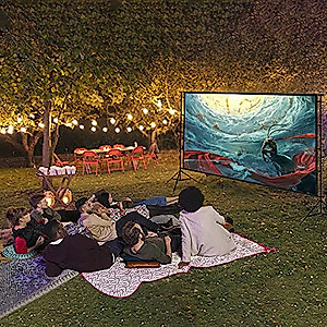 Projector Screen and Stand, 100 inch Portable Projection Screen 16:9 4K HD Rear Front Projections Movies Screen for Indoor Outdoor Home Theater Backyard(100)