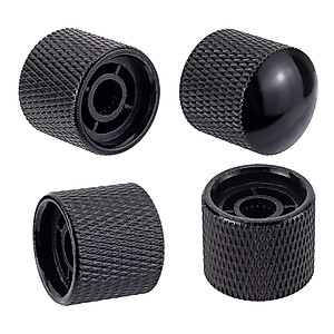 4Pcs Black Metal Guitar Control Knob Volume Tone Control Dome Knobs Guitar Bass Parts