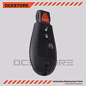 OCESTORE 1Pcs Car Key Fob Keyless Control Entry Remote M3N5WY783X Alarm 3 Button Vehicles Replacement Compatible with Ram 1500 2500 3500 GQ4-53T