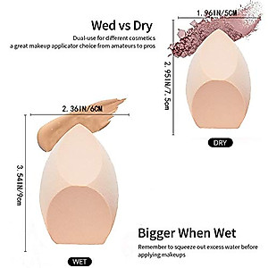 Makeup Sponge Blender & Holder, BIG & SOFT Beauty Makeup Blender Puff Foundation Sponges Set, Applicator Beauty Blending Blenders & Sponge Holder, Concealer Sponge for Liquid Powder Sunscreen (A SET)