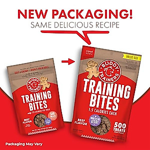 Buddy Biscuits Trainers Training Bites Soft & Chewy Dog Treats, Beef, 10 oz. Pouch
