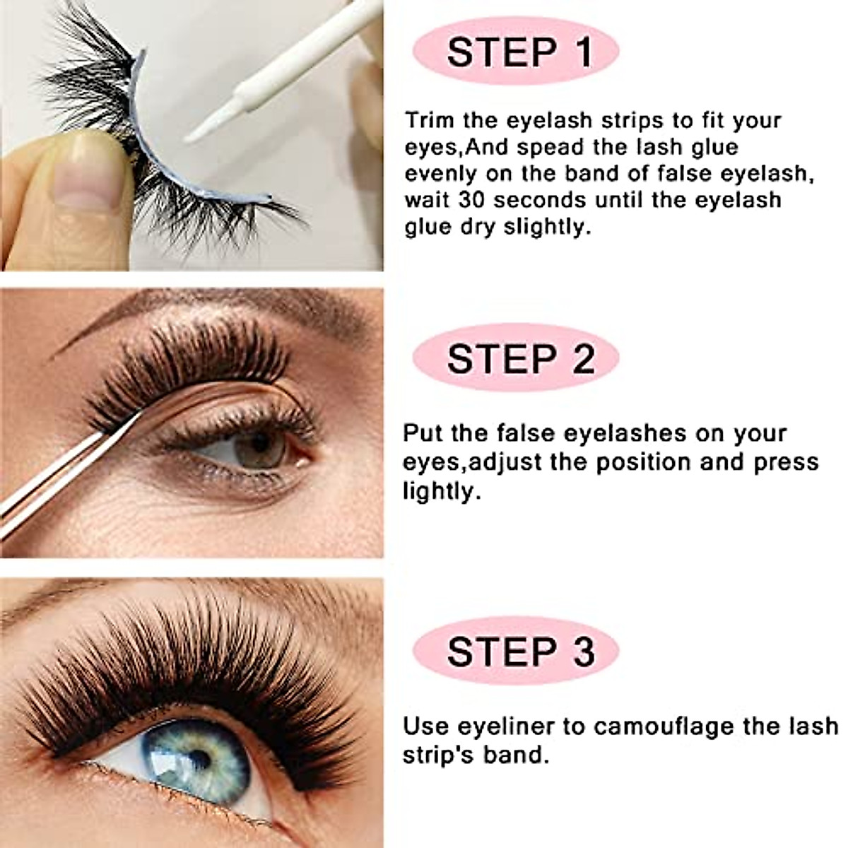 CMNRO Lash Glue Eyelash Glue Waterproof Eyelash Glue for False Lashes Super Strong Hold Eyelash Adhesive Latex-Free Suitable for Sensitive Eyes 0.176oz Clear2