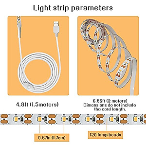AVEVA Under Cabinet Led Lighting Kit,6.5 FT of 2800k Color Temperature Led Strip Light with Control Dimmer and USB Interface,for Kitchen Cabinet,Counter,Shelf,Tv Back（with 3m Tape）