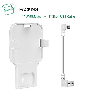 Outlet Wall Mount for Blink Sync Module 2, Mounting Bracket Holder with Short Cable for All-New Blink Outdoor Indoor Home Security Camera Sync Module, No Messy Wires or Screws