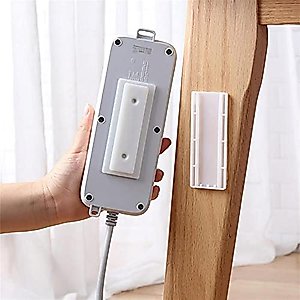 YUNSI Row Plug Retainer No Trace Free Punching Self-Adhesive Plug Strip Board Wall Patch Panel Wall Mount Cable Organizer