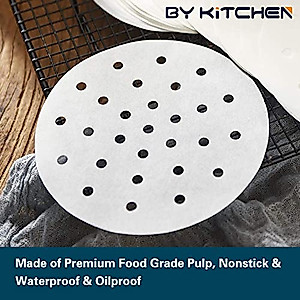 Air Fryer Parchment Paper, Set of 100, 10 inch Air Fryer Liner/Bamboo Steamer Liners/ Steaming Basket and More (6/7/8/9 Inch Available)