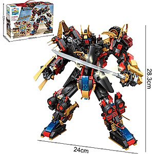 QLT QIAOLETONG 12 in 1 Transforming Mecha Robot Building Set,Mech Model Building Kit, 542 PCS Compatible with Lego Ninja Mech Warrior Cool Robots Toys Gift for Adults and Kids Boys 6 7 8 10+