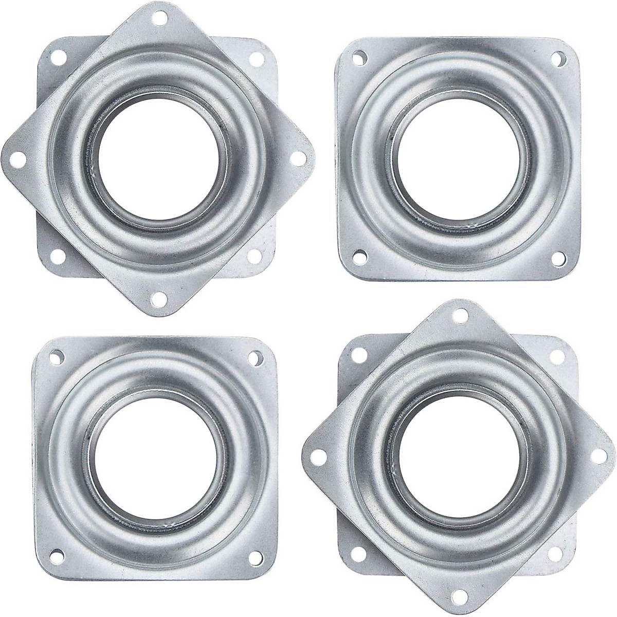 Onwon 4 Pieces 3 Inch Square Lazy Susan Turntable Bearings 150 Pound Capacity Galvanized Steel Rotating Bearing Plate Swivel Plate