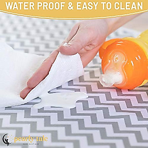 2-in-1 Waterproof Baby Splat Mat for Under High Chair (51” x 51”) with Toddler Smock and Weaning Ebook - Large Non-Slip Infant High Chair Mat Food Catcher Protects Floor from Mealtime Messes