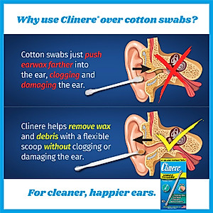 Clinere® Ear Cleaners, 10 Count Earwax Remover Tool Safely and Gently Cleaning Ear Canal at Home, Ear Wax Cleaner Tool, Itch Relief, Ear Wax Buildup, Works Instantly, Exfolimates, Earwax Cleaners.