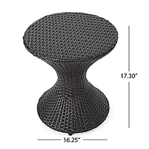 Christopher Knight Home Franklin Outdoor Wicker Hourglass Side Table, Multibrown