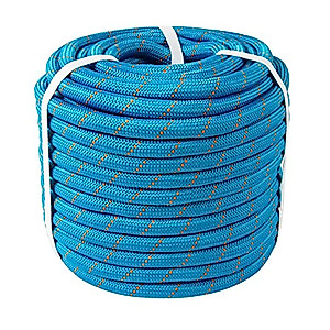 Zeluga ZL135RB 0.55in. x 125ft. Double Braid 8400 Lbs Breaking Strength No-Stretch Rope, Blue