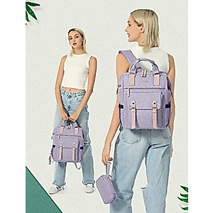 LOVEVOOK Laptop Backpack for Women, Teacher Nurse Bag Work Travel Computer Backpacks Purse,Daypack Water Resistant with USB Charging Port, 15.6 inch