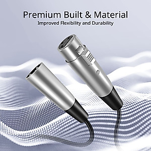 TNP XLR Splitter Patch Y Cable Adapter Cord - 1 Female to 2 Male, XLR3 Female to Dual XLR3 Male, XLR3F to 2 XLR3M Y Cable Connector Wire Cord Plug (6 inch)