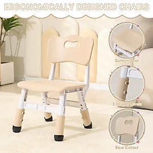 SINKIPA Todder Table and Chairs, 31.5''L x 23.6''W Sturdy kids Activity table with Stainless Steel Legs, Kids Table and 2 Chairs with Anti-Slip Foot Covers, Graffiti Desktop