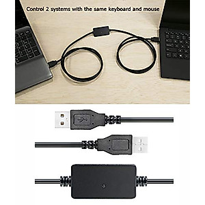 DTech Computer to Computer USB Cable 6ft, Data Transfer PC to PC Cord FTDI Chip Windows 11 10 8 7 Vista XP MAC Linux for USB 2.0 High Speed Easy File Sync Connection (6 Feet, Black)