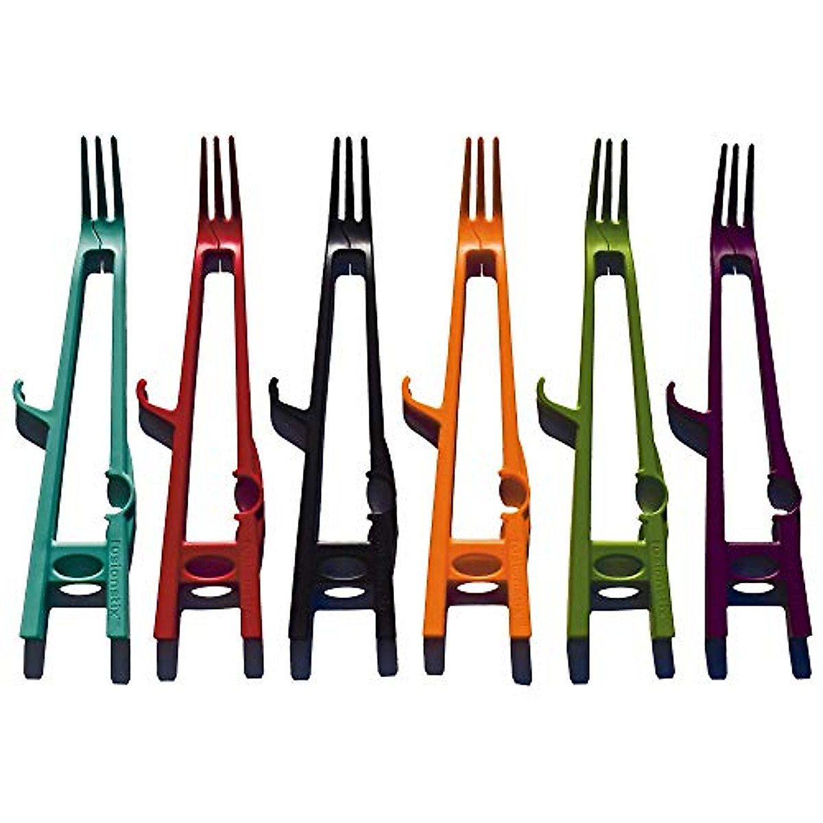 fusionstix, the reusable, BPA free, dishwasher safe, fork chopstick combo utensil flatware for home kitchen, camping, backpacking, picnics, outdoor activities, or eating on the go (Watermelon)