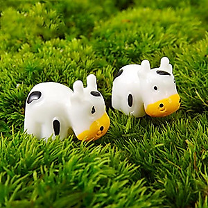 Aydinids 35 Pcs Mini Cow Figurines Resin Cow Miniature Animals Figurines Fairy Garden Miniature Moss Landscape DIY Crafts