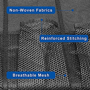 YuGtcen Over The Door Shoe Organizer, 24-Slot Hanging Shoe Holder Breathable Mesh Shoe Rack for Closet, Bedroom, Space Saving Behind Door Storage with Hooks for Shoes & Accessories (Black)