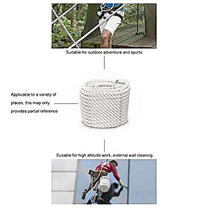 Aoneky 1/2 5/8 3/4 7/8 inch Nylon Twisted Rope - White Pull Rope Cord (3/8 inch x 100 ft)