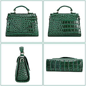 FAMYPAL Small Crossbody Shoulder Bags for Women, Trendy Mini Purse for Phone, Womens Top Handle Handbags, Vegan Leather, Green