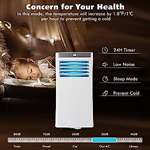 GOFLAME Portable Air Conditioner 10000BTU, 3-IN-1 Air Cooler & Dehumidifier with Remote Control, Sleep Mode, 2 Wind Speeds and 24H Timer Function, Air Cooling Fan with Window Kit for Home Office, White