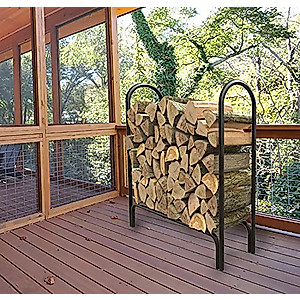 Panacea 15203 Deluxe Outdoor Log Rack, Black, 4-Feet, Log Rack Only