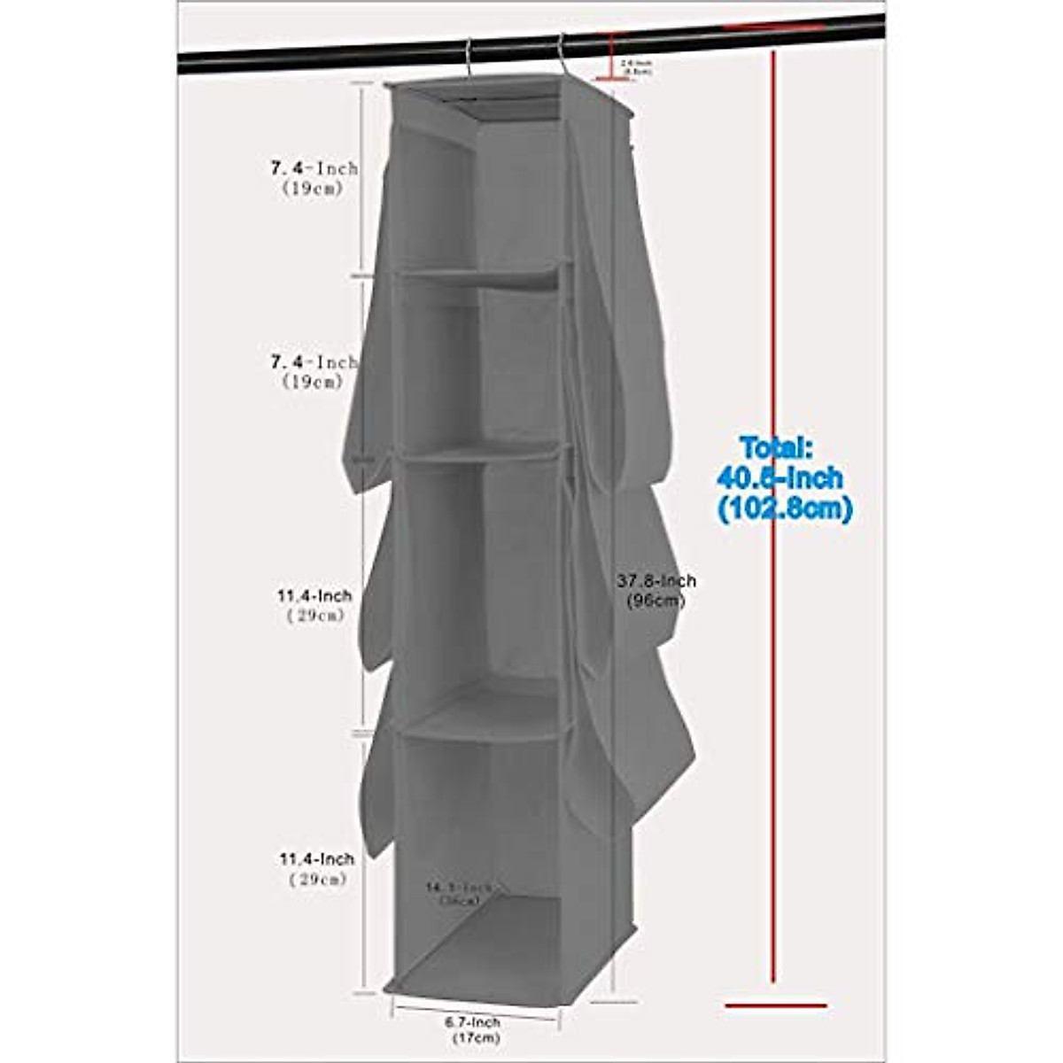 kindabigdeal Hanging Purse Handbag Organizer Wardrobe Closet Organizer Nonwoven 10 Pockets Hanging Closet Storage Bag for Homewares and Accessories