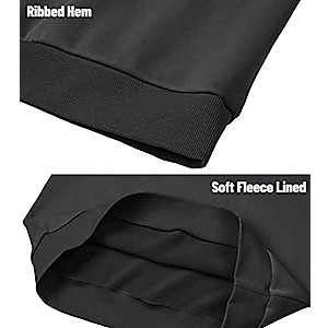 MAGCOMSEN Sudaderas De Hombre Black Sweatshirt Black Sweatshirts For Men Black Crew Neck Sweater Fleece Pullover Men Mens Crewneck Sweat Shirts