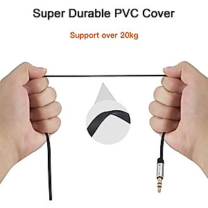 CableCreation Aux Cable, 6 FT Flat 3.5mm Auxiliary Audio Stereo Cord 90 Degree Right Angle Compatible with Car,Home Stereos, Headphones, iPod iPhone iPad, Smartphone, MP3 Player, Black