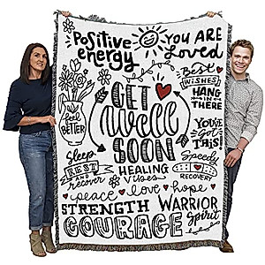 Pure Country Weavers Get Well Soon 2 Blanket - Gift Tapestry Throw Woven from Cotton - Made in The USA (72x54)
