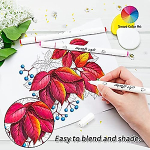 108 Pack Art Markers, 107 Coloring Markers and 1 Blender, Alcohol Based Dual Tip Permanent Markers Highlighters with Case, Excellent for Adults Kids Marking Drawing Sketching by Smart Color Art