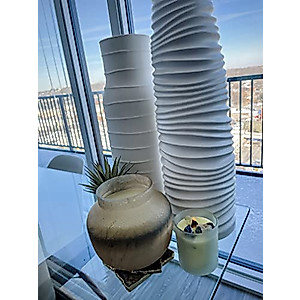 Zebra Calcite Soy Wax Crystal Candle (Natural) | Relaxing Scented Candle | 8 oz (Nectarine & Honey)