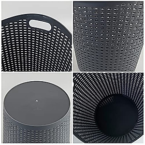 Zerdyne 6-Pack Large Storage Basket, 30 L Plastic Laundry Hamper/Laundry Basket, Gray