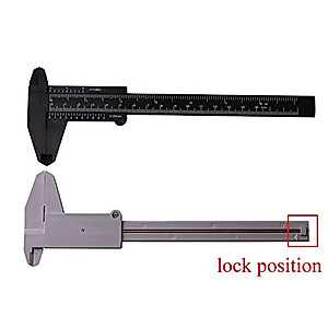 Penta Angel 2Pcs Plastic Caliper Inch/Metric 6Inch 150mm Mini Caliper Double Scale Ruler Measuring Tool for Student (Gray and Black)