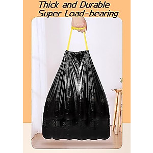 100 Count Drawstring Trash Bags, Jixik 4 Gallon Thickened Garbage Bags 17.7" x 19.7" Unscented Trash Bags for Kitchen, Bathroom, Office Waste Bin Liners