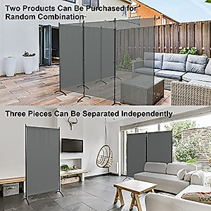 Morngardo Room Divider Folding Privacy Screens 3 Panel Partitions Dividers Portable Separating for Home Office Bedroom Dorm Decor (Grey)
