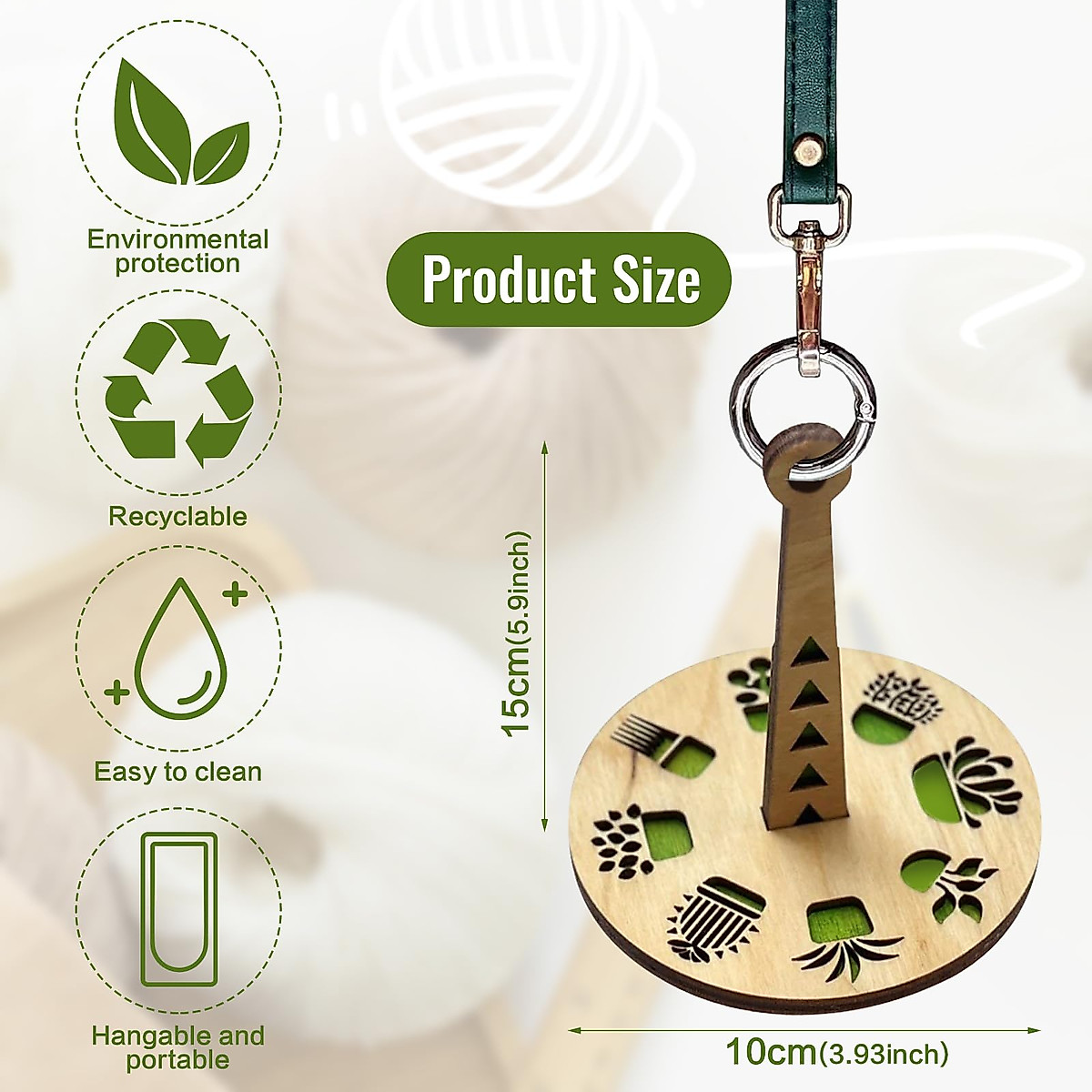 Portable Wrist Yarn Holder,Wrist Pendant Yarn Holder Spinner,Portable Yarn Holder with Wrist Strap,Mini Minder Prevents Magnetic Yarn Pendulum for Every Knitting and Crochet Enthusiast