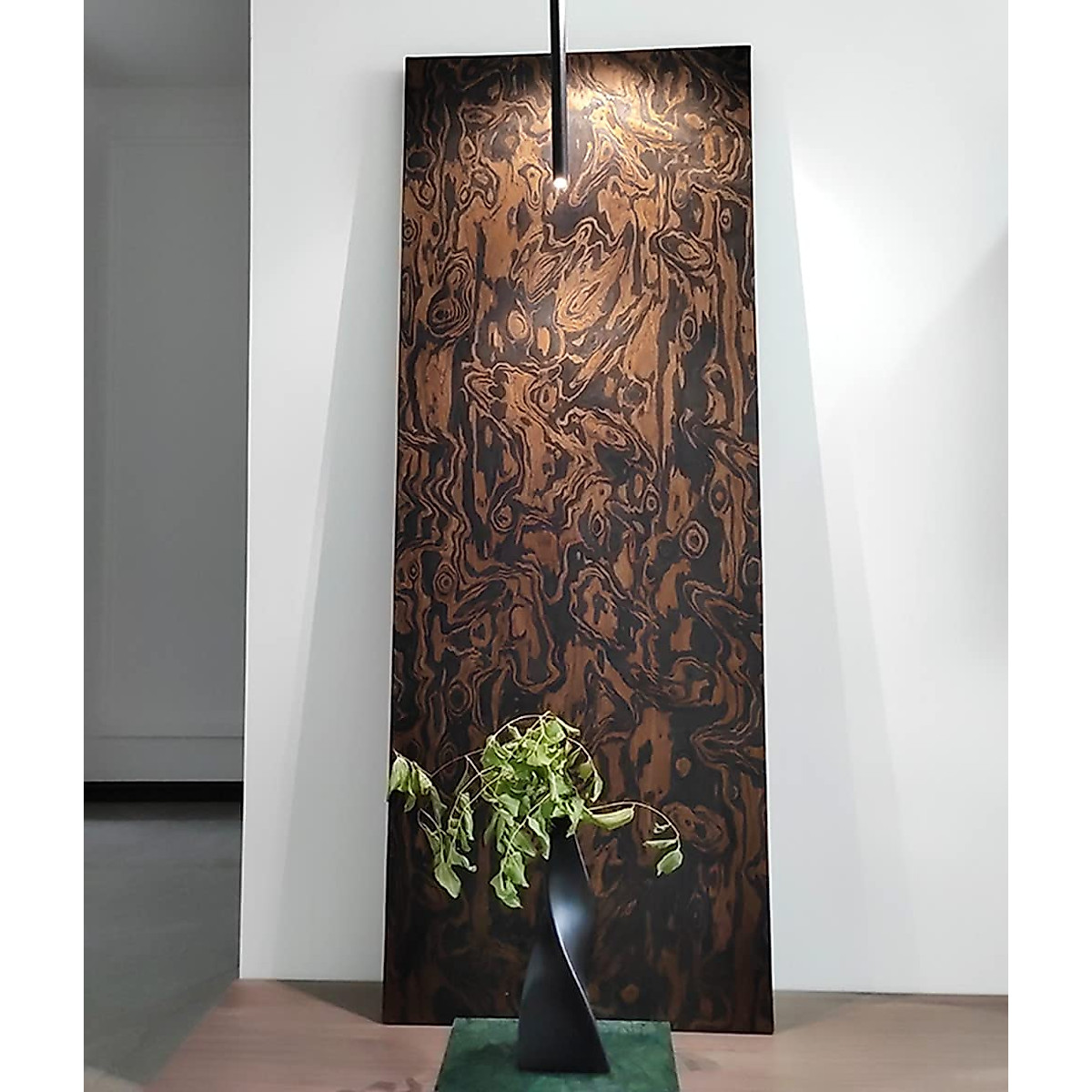 Aibote Technology Art Totem Black Walnut Burl Wood Veneer Sheet(60x250CM) Furniture Restoration Sheets for Loudspeaker Speaker Showcase Cabinets Table Shelves Kitchen Furniture Hotel
