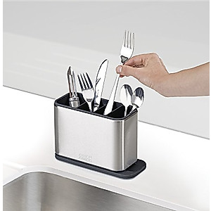 Joseph Joseph Surface Cutlery Drainer Stainless Steel Organizer Caddy Holder Drying Basket Kitchen, Silver