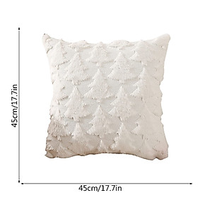 Scceatti Christmas Throw Pillow Covers with Zipper 18x18 Inch Square Farmhouse Pillow Cover Aesthetic Toss Theme New Pillowcases Protector for Couch Sofa Bed Living Room Home Decorations Gifts Decor