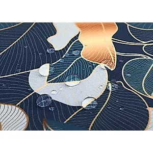 DACHEE Golden Cyan Leaves Pattern 15 inch Waterproof Laptop Shoulder Messenger Bag for 14 Inch to15.6 inch Laptop laptop Case