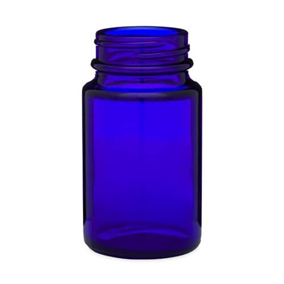 VALHALLA SPA LUXURY ORGANIC LIFESTYLE Glass Wide Mouth Packer Bottle Cobalt Blue 2.5oz (75ml) With Cap