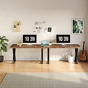 Sihtengxxhongs Rustic Brown 55-inch Solid Wood Computer Desk - Modern Gaming Workbench for Home Office, Modern Simple Design, Ideal for Study, Writing, Dining