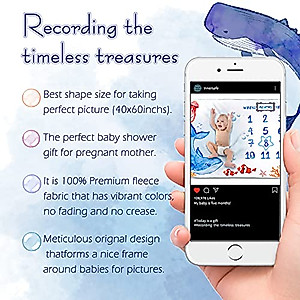 InnerSafe Baby Milestone Blanket| Original Design Baby Monthly Milestone Blanket Boy Girl|Baby Photography Props Blanket| 60'x40' Ocean World (Vacuum-Packed)