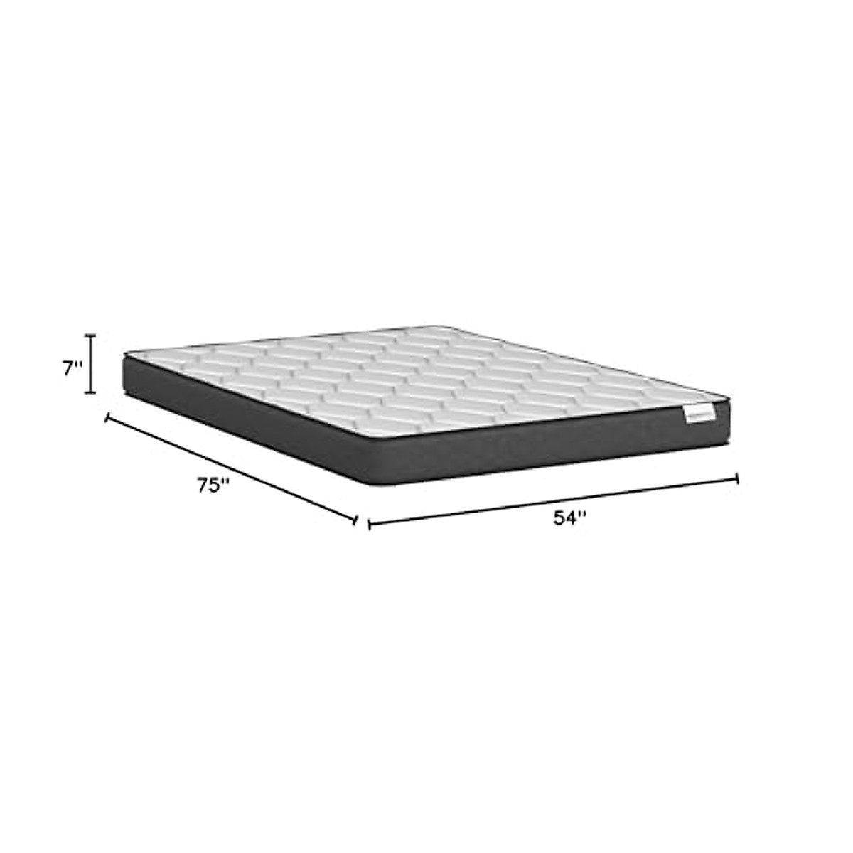 Amazon Basics Premium Memory Foam Mattress, CertiPUR-US® Certified Foam, Medium, 7-inch, Full, White & Gray