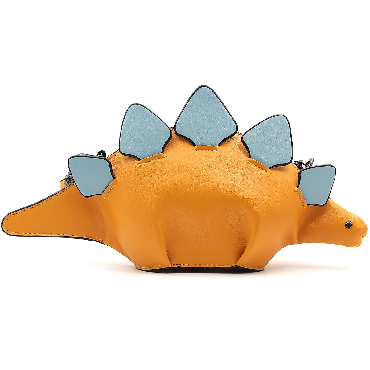 WLC Dinosaur Shoulder Purses,PU Stegosaurus CrossBody Bag for Girl lady(Yellow)