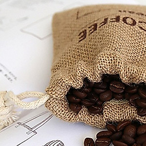 Cereals Jute Woven Bundles Coffee Bean Bags Kitchen Sundries Peas Bags Sacks Date Record Natural Burlap Bags Drawstring Reusable (1, S+M+L)