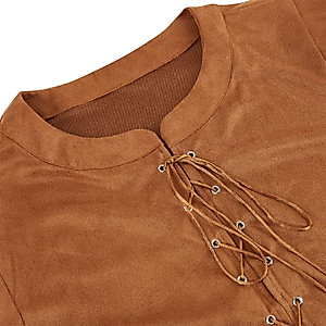 Pirate Vest Renaissance Costume Men Vest Medieval Pirate Costume Viking Tunic Vest Light Brown S