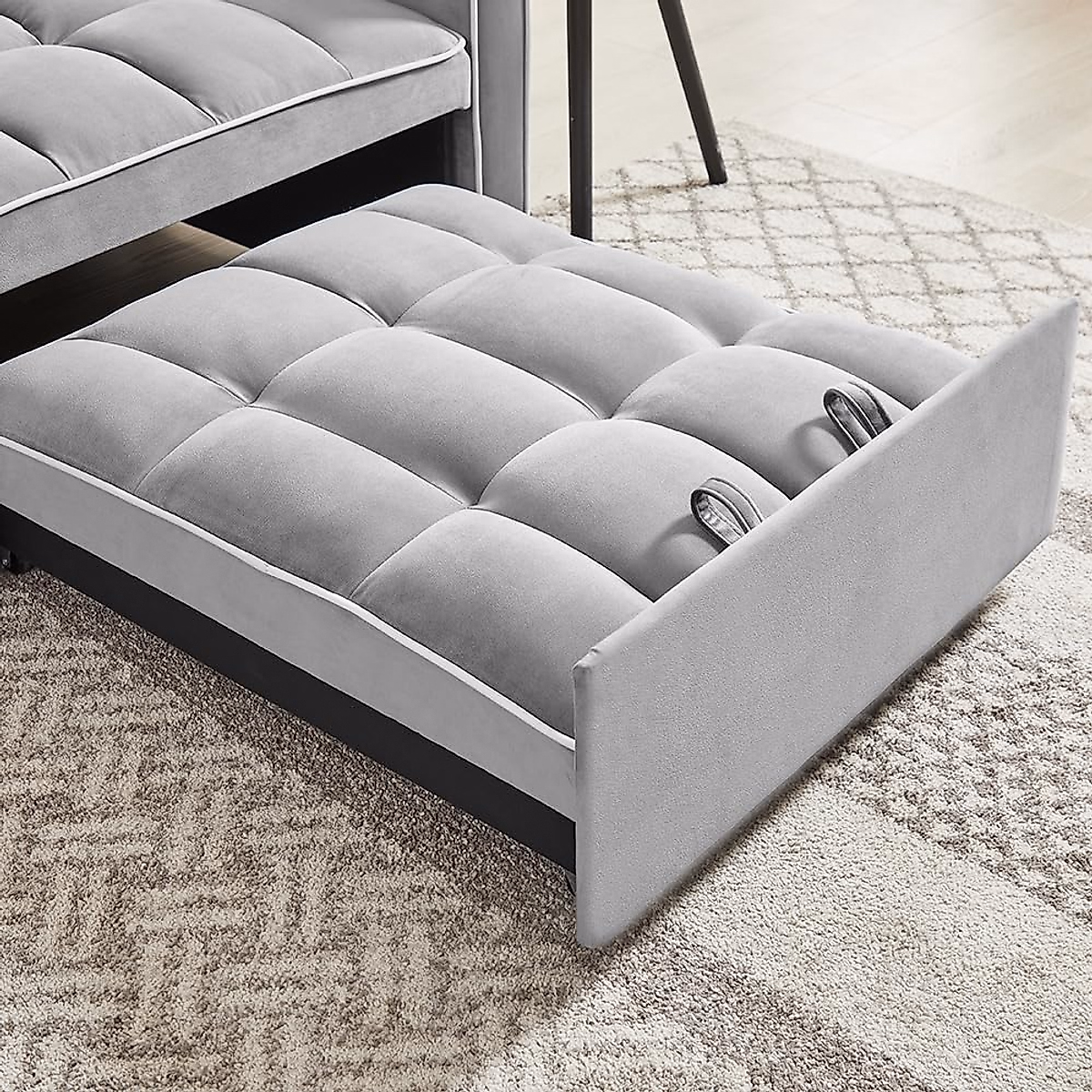 Zenaha Modern Style 3-in-1 Sofa Bed Chair with Adjustable Backrest and Recliner Convertible Sofa Bed Multifunctional Single Sofa Bed for Adults